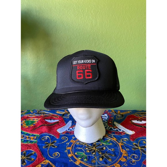 Vintage | Accessories | Vtg 8s Route 66 Patch Trucker Hat Osfa | Poshmark